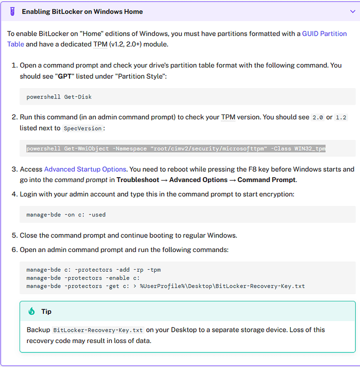 Enabling Bitlocker On The Windows 11 Home Edition Questions Privacy