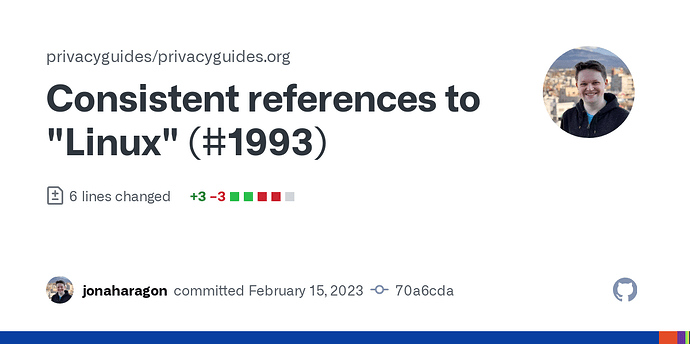Standardize References to Desktop "Linux" - Site Development - Privacy ...