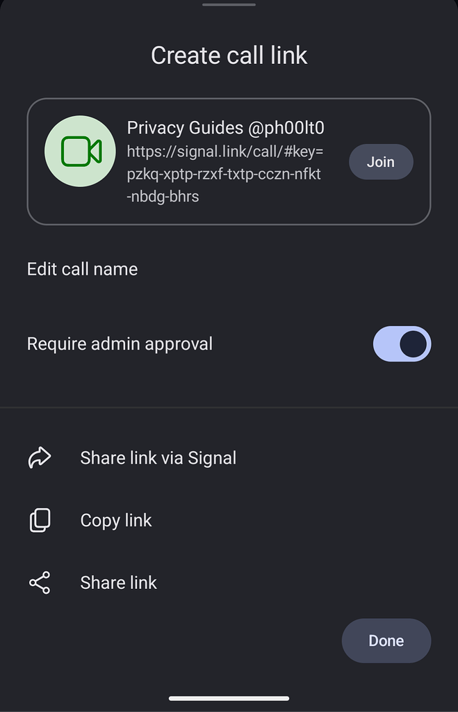 Introducing Signal Call Links - General - Privacy Guides Community